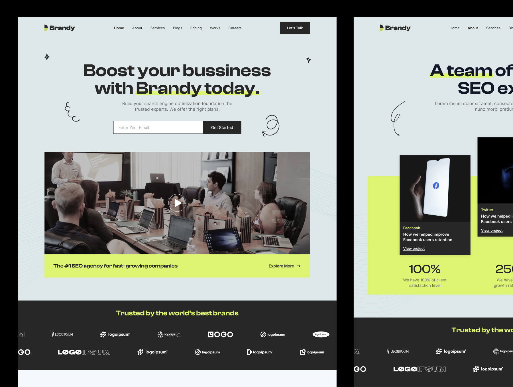 Brandy - Digital Marketing Agency Website UI Kit by DhuhaCreative | ThemeForest